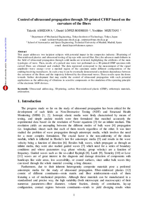 Pdf Control Of Ultrasound Propagation Through 3d Printed Cfrp Based On The Curvature Of The Fibers
