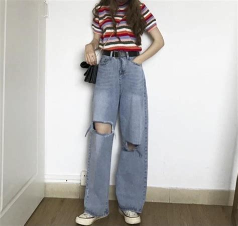 하이와이드 찢청바지 헬로마켓