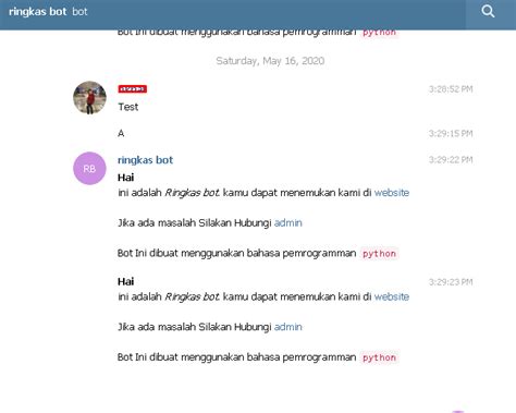 Bot Telegram Menggunakan Python Teks Format Ringkas