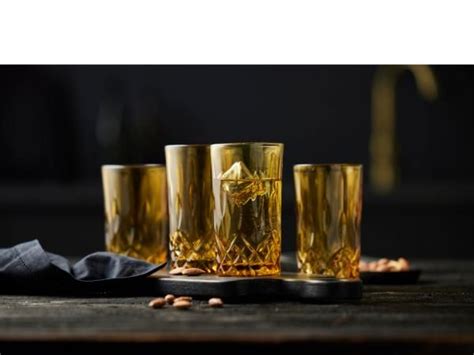 Lyngby Glas Sorrento Highball 38 Cl 4 Stk Amber Se Det Store Udvalg