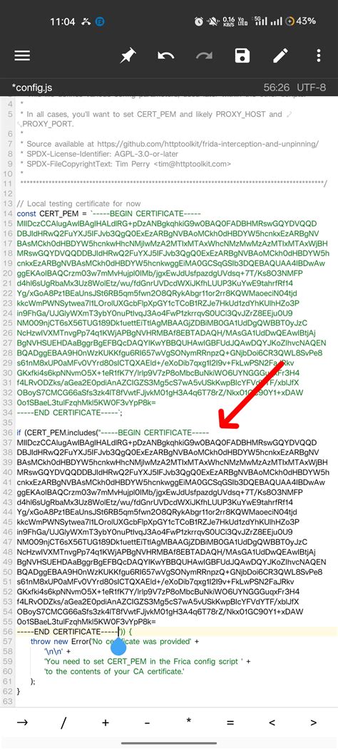 How To Put Pem Code In Config Js Issue 57 Httptoolkit Frida