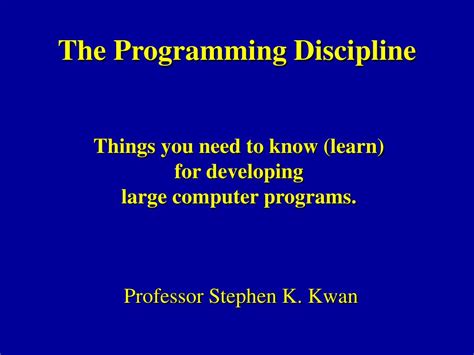 Ppt The Programming Discipline Powerpoint Presentation Free Download