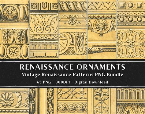 65 Renaissance Pattern Png Bundle Renaissance Ornaments Vintage