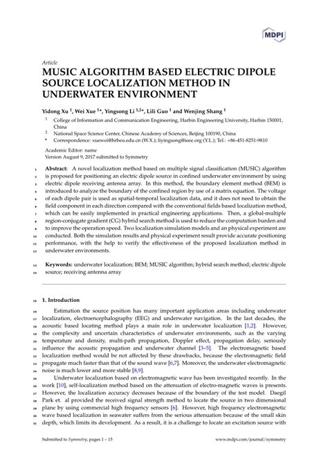 Pdf Music Algorithm Based Electric Dipole Source Localization Method
