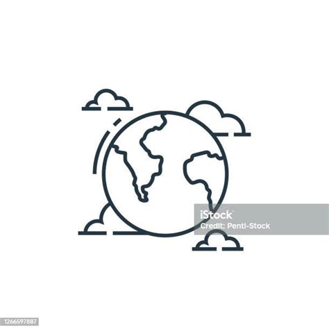 Icône Vectorielle Mondiale Isolée Sur Fond Blanc Contour Icône Du Monde