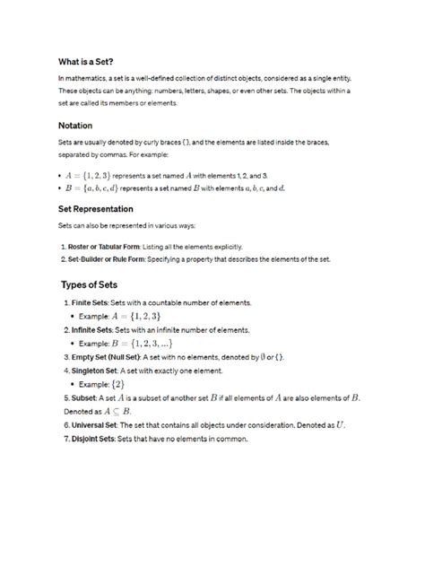 Math Sets Pdf
