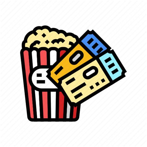 Popcorn Tickets Cinema Corn Pop White Icon Download On Iconfinder