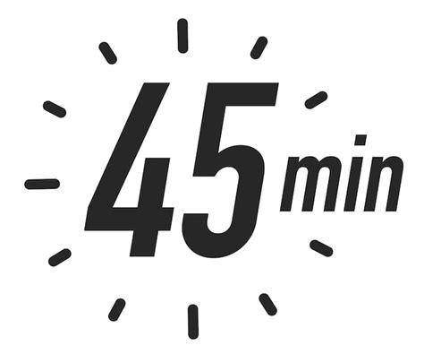 Premium Vector Timer Icon 45 Minutes Vector Black Color Stopwatch