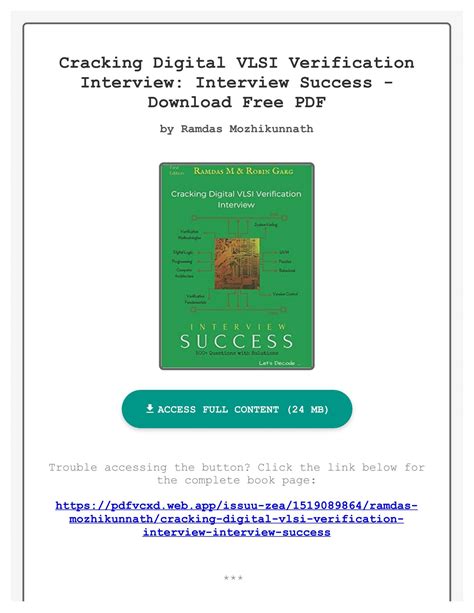 Pdf Cracking Digital Vlsi Verification Interview Interview Success