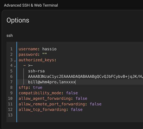Cannot Add Multiple Keys In Config For Advanced Ssh And Web Terminal Configuration Home