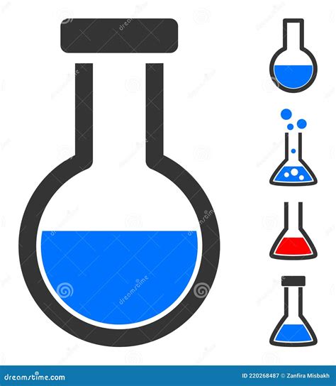Flat Analysis Flask Vector Icon Image Stock Vector Illustration Of Laboratory Analysis 220268487