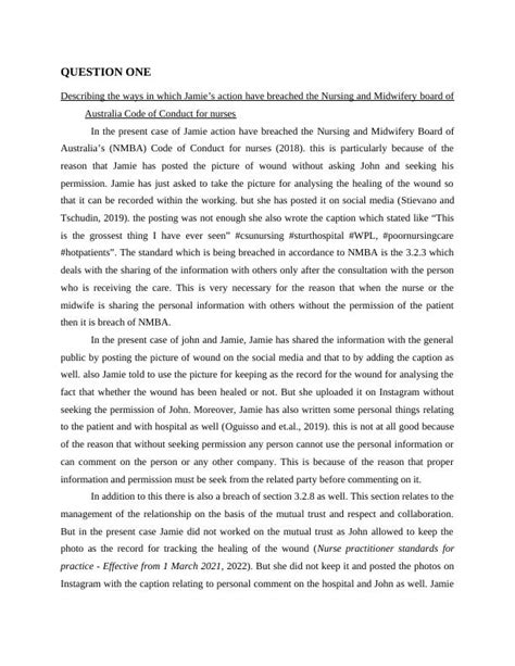 Breaching Nursing And Midwifery Board Of Australia And International