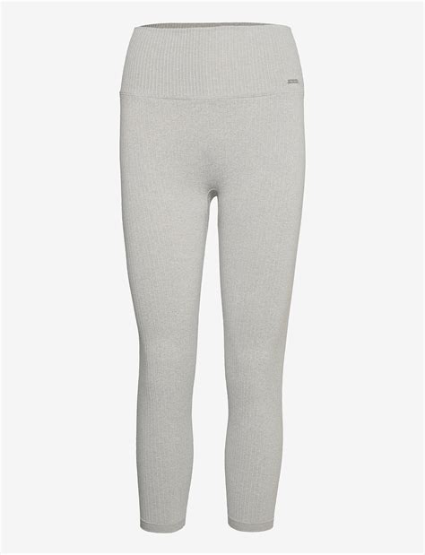 Aimn Light Grey Melange Ribbed Seamless Tights 78 Leggings And Tights