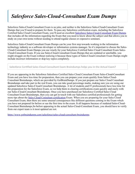 Ppt Salesforce Sales Cloud Consultant Exam Dumps Powerpoint