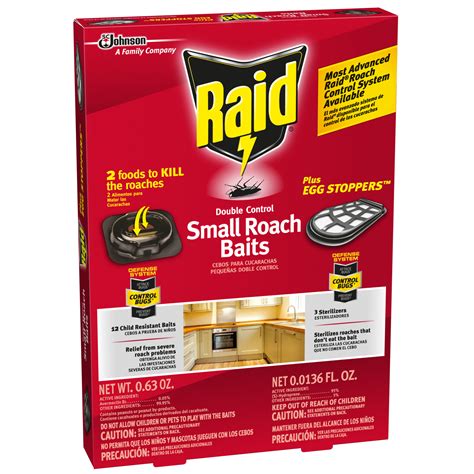 Raid Double Control Small Roach Killer Bait And Egg Stoppers With 12