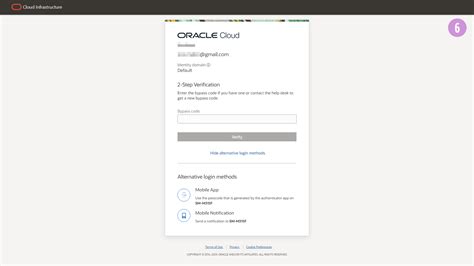 Cannot Login To Oracle Cloud Account QR Code Does Not Appear No Other