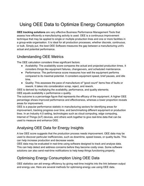 Ppt Prescient Using Oee Data To Optimize Energy Consumption Powerpoint Presentation Id 13696340