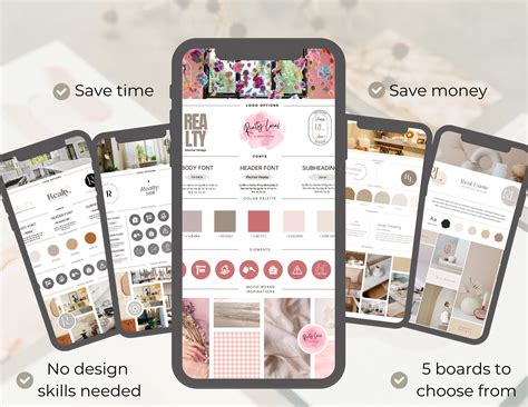 Editable Branding Board Template Canva Logo Template Diy Branding Kit