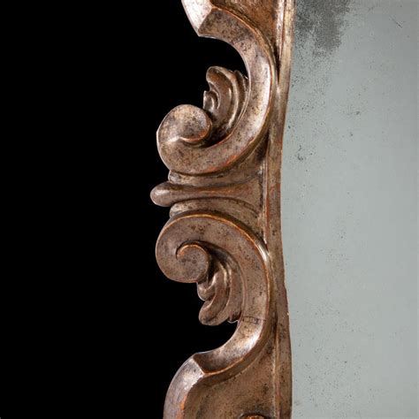 18th Century Italian Silver Gilt Mirror With Mercury Glass Plate For