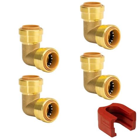 Quickfitting 34 In Brass 90 Degree Push To Connect Elbow Fitting With
