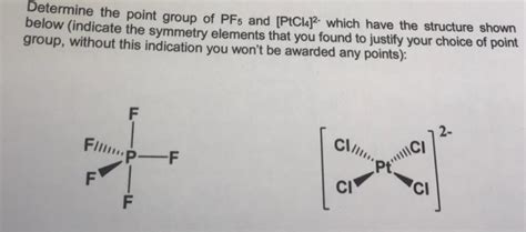 Solved Determine The Point Group Of Pfs And [ptcl4] Which