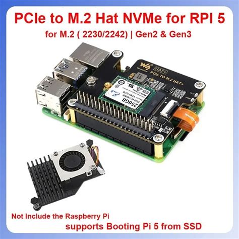 pcie to m 2 hat raspberry pi 5 nvme high speed expansion board gen 2 3