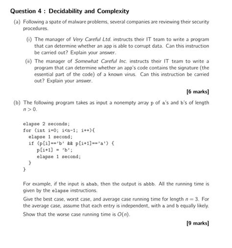 Solved Question 4 Decidability And Complexity A