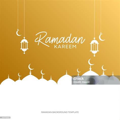 라마단 카림과 이슬람 라인 모스크 무슬림 장식 교수형 랜턴입니다 인사말 카드 이슬람 축 하 배경 그래픽 디자인 벡터 스톡