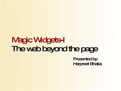 Magic Widgets Ppt