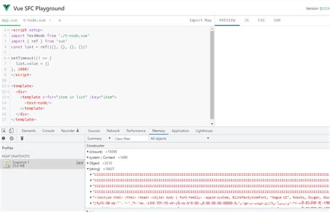 v for存在内存泄露问题 Issue vuejs core GitHub