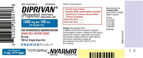 Diprivan Package Insert Prescribing Information