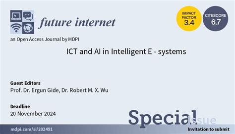 Cfp For The New Specialissue Ict And Ai In Intelligent E Systems
