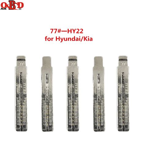 HKOBDII 10pcs Uncut Metal 77 2 In 1 LiShi Scale Blank Car Key Blade HY22 With Tick Marks For