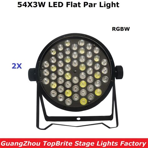 2XLot High Quality Led Par Cans 54X3W RGBW Led Flat Par Lights For