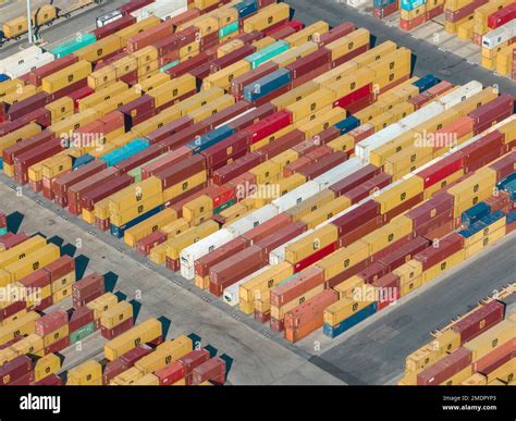 Aerial View Of The Port Of Gioia Tauro Calabria Italy Goods Loading And Unloading Operations