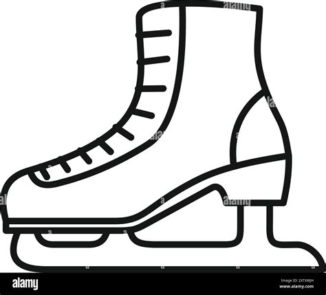 Line Drawing Of An Ice Skate Standing On A Thin Layer Of Ice Bringing