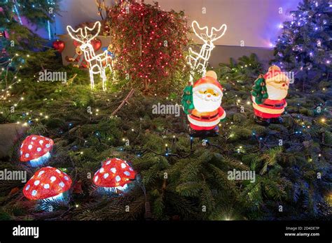 Outdoor Christmas Decorations Stock Photo Alamy