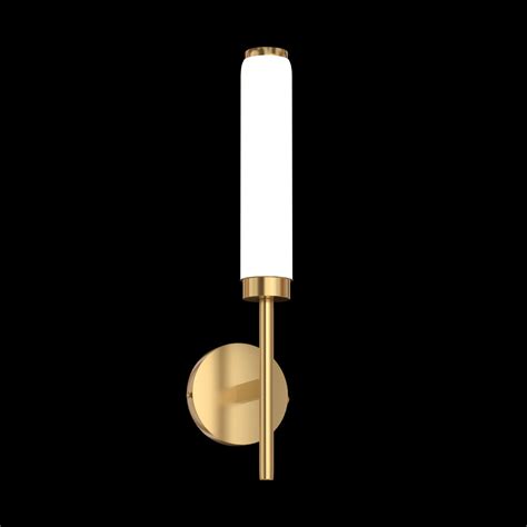 Clarus One Light Modern Cylinder Wall Sconce Brass Finish With Marble