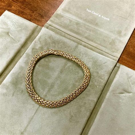 Vintage Vca Necklace Van Cleef Necklace 18k Yellow Gold Woven Link