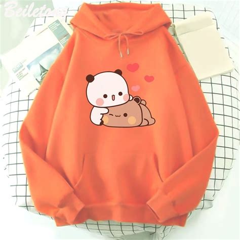Fj01 Cute Panda Cartoon Men Women Couple Hoodies Long Sleeve Bubu Dudu