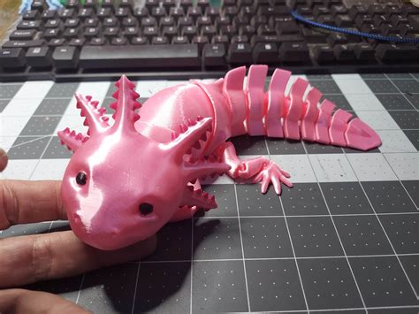 3d Printer Adorable Articulated Axolotl Print In Place Body Snap Fit Head Cute Flexi • Made