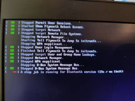 error during start up and during shut down requires hard shutdown any