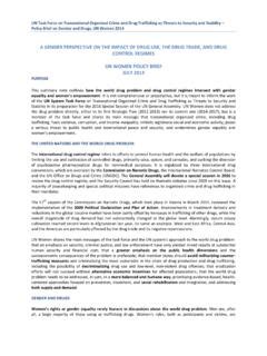 A GENDER PERSPECTIVE ON THE IMPACT OF DRUG USE THE A Gender Perspective On The Impact Of