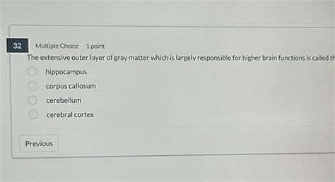 Solved Multiple Choice 1 ﻿pointThe extensive outer layer of | Chegg.com