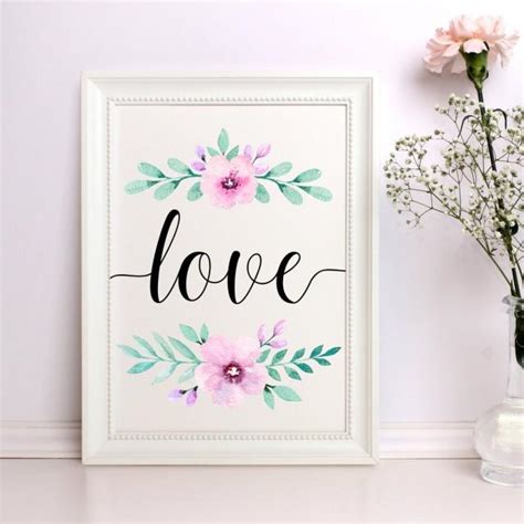 Love Print Watercolor Love Print Love Wall Art Love Printable Floral