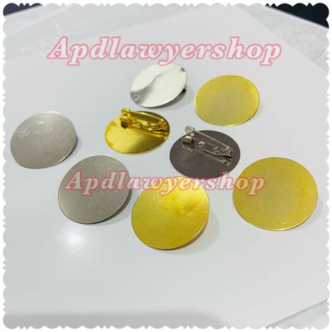 Jual Pin Bulat Polos 3cm Logam Kuningan Dan Stainless Pin Bulat Polos