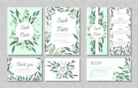 Premium Vector Wedding Invitation Templates Rustic Collection With