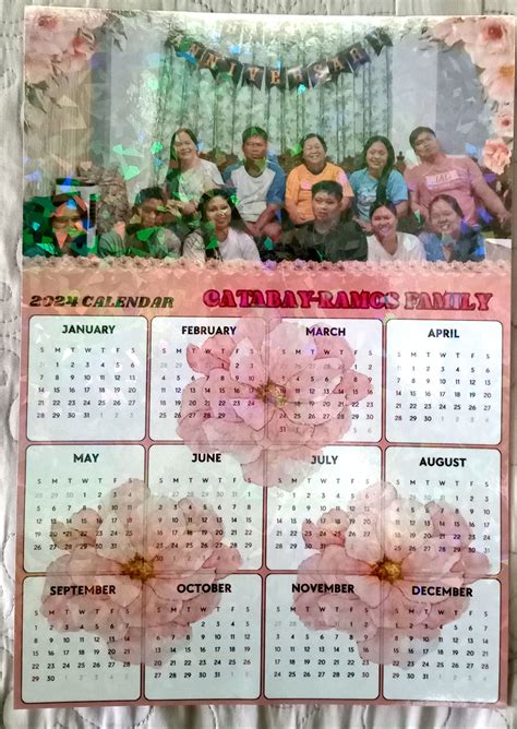 Customized Poster Calendar 2024 A4 Size Lazada PH