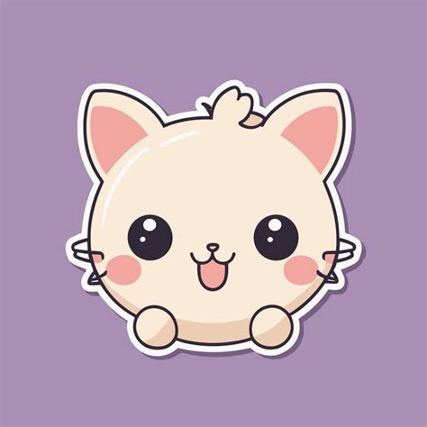 Premium Vector Cute Kawaii Cat Vector Illustration Sticker Design