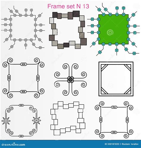 A Set Of Frames And Borders For Framing Images And Text Stock Vector Illustration Of Ornate